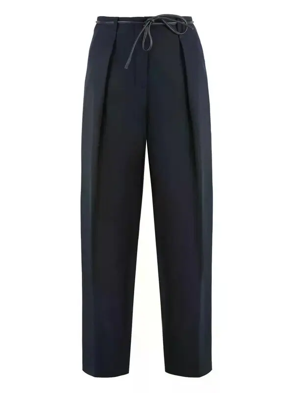 YVES SALOMON Belted Trousers - Blue