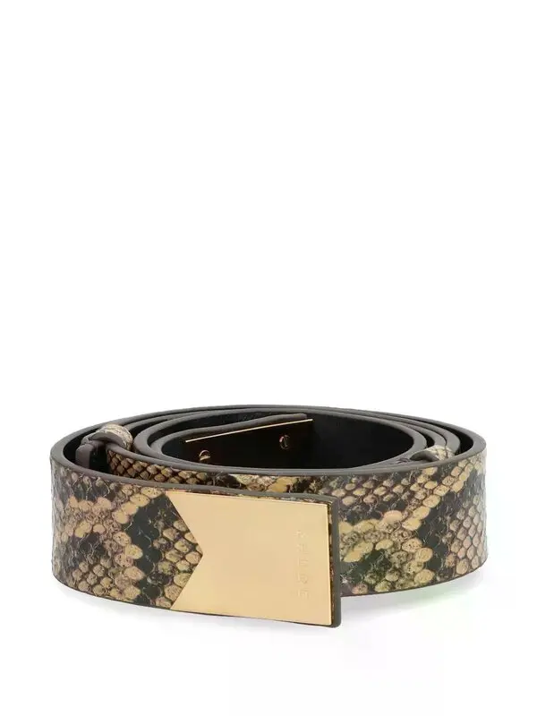 Rhude Printed Leather Belt - Brown