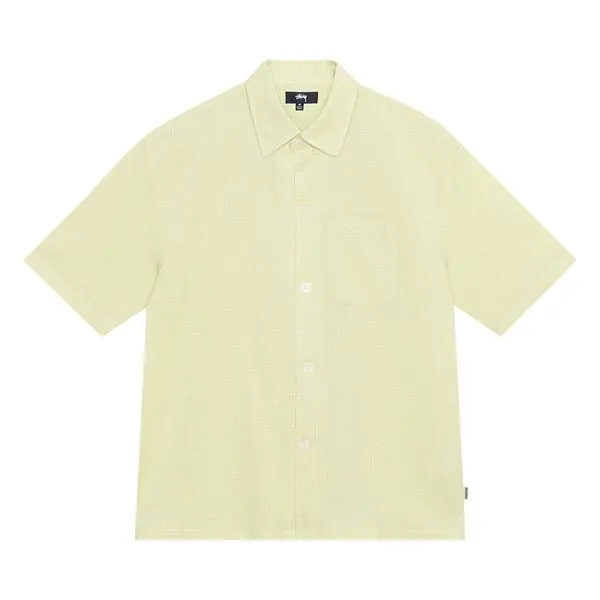 StÜssy Boxy Flat Hem Crinkled Shirt 'lime - Green
