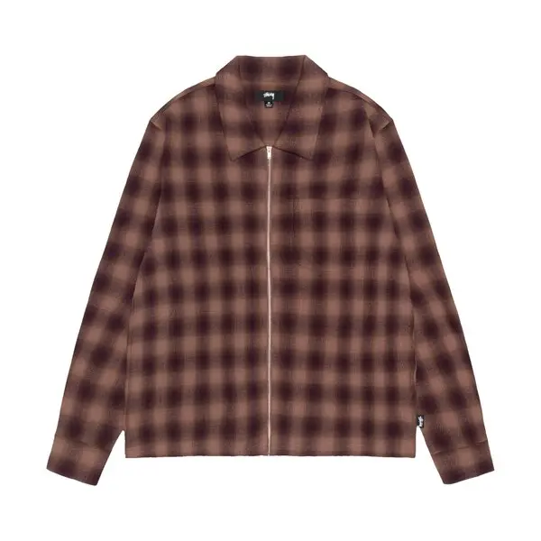 StÜssy Zip Twisted Yarn Plaid Shirt
