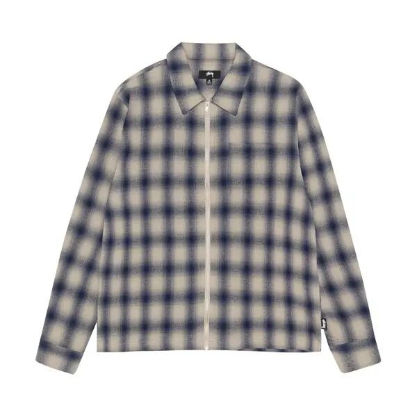 StÜssy Zip Twisted Yarn Plaid Shirt 'natural - Multicolor