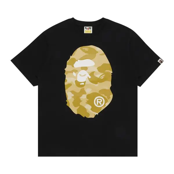 A BATHING APE Color Camo Big Ape Head Tee /yellow - Black