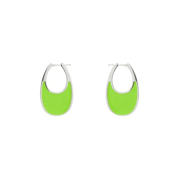 Coperni Lacquered Medium Swipe Earring - Green