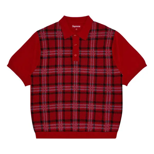 Supreme Plaid Knit Short-sleeve Polo
