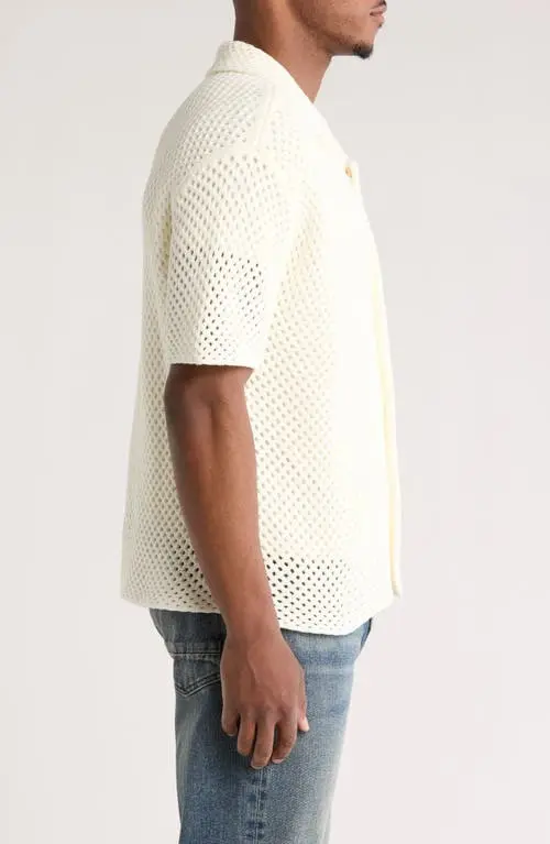 PACSUN Spence Open Stitch Knit Button-up Shirt