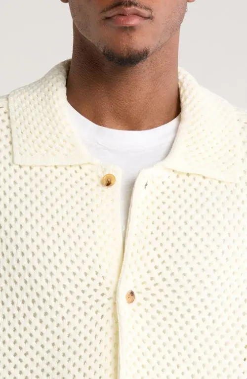 PACSUN Spence Open Stitch Knit Button-up Shirt