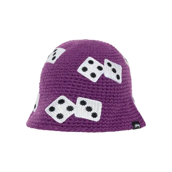 StÜssy Dice Knit Bucket Hat - Purple