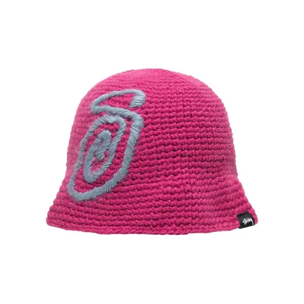 StÜssy Swirly S Knit Bucket Hat - Pink
