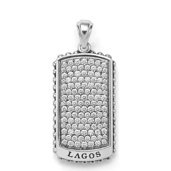 Lagos Sterling Diamond Pave Enhancer Pendant - Silver