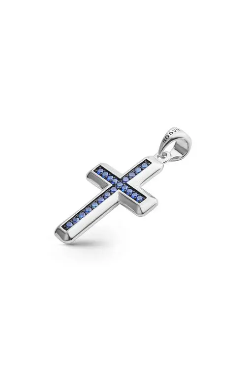 Lagos Anthem Blue Sapphire Cross Pendant - Silver