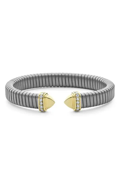 Lagos Diamond And 18k Gold Cuff Bracelet - Two-tone