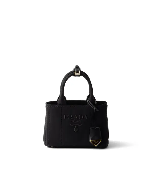 Prada Jardinière Mini Canvas Handbag - Black