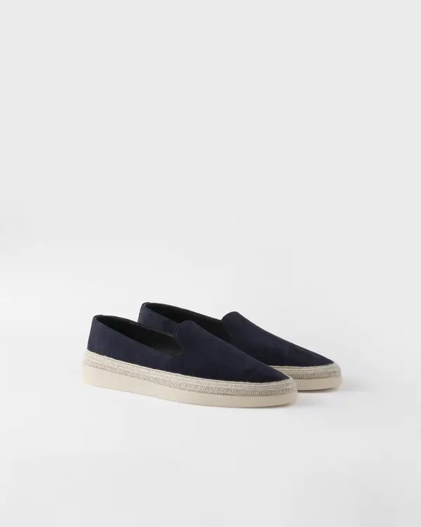 Prada Suede Loafers - Navy