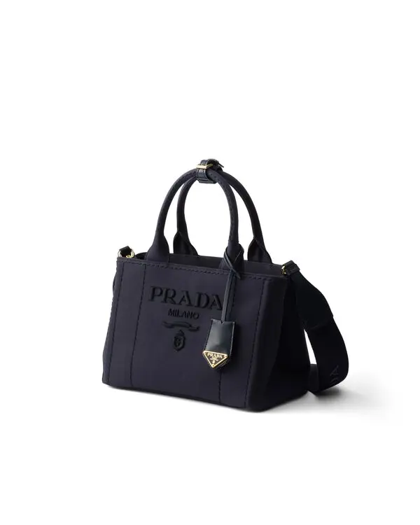 Prada Small Cotton Canvas Handbag - Blue
