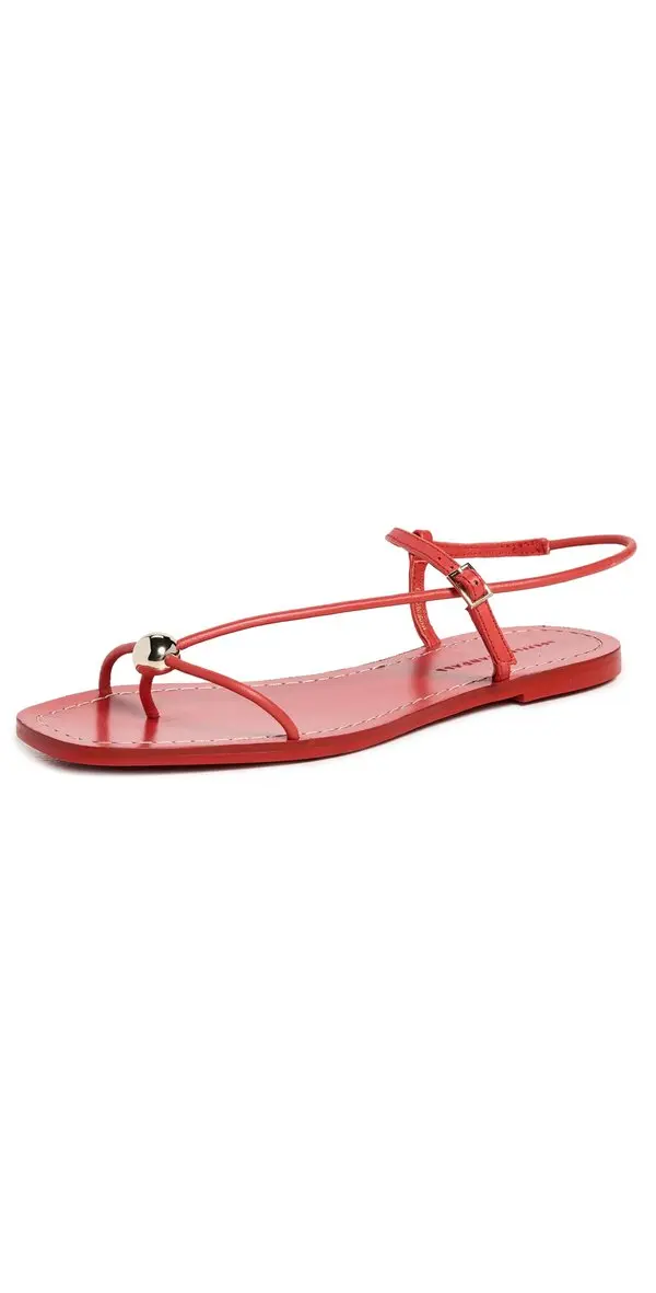 LOEFFLER RANDALL Lara Strappy Flat Sandals - Red
