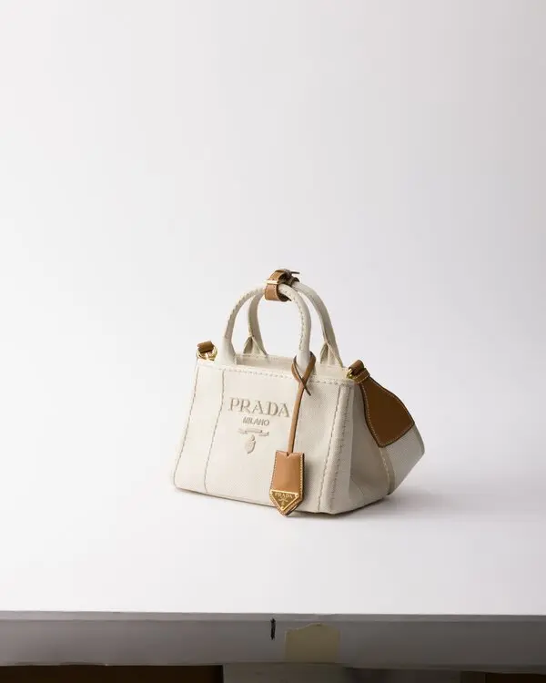 Prada Jardinière Mini Linen Blend Bag
