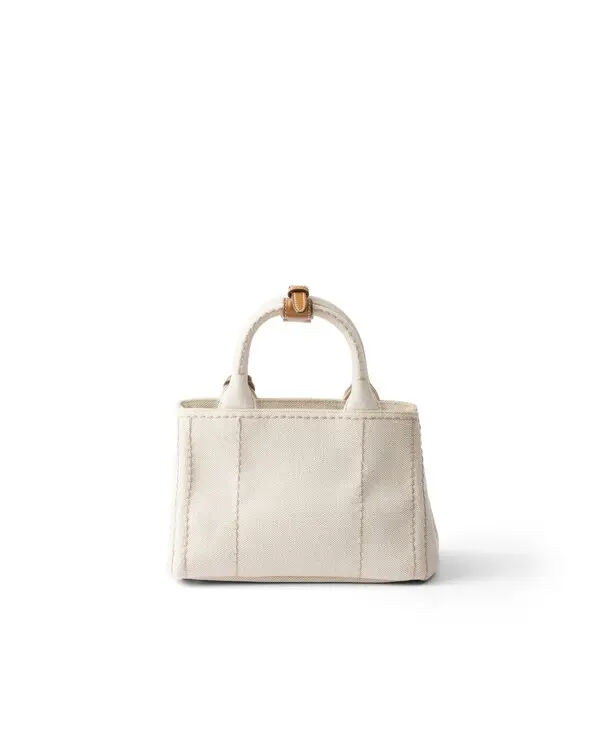 Prada Jardinière Mini Linen Blend Bag - Neutral