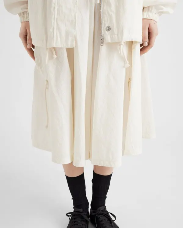 Prada Technical Pongé Skirt - Ivory