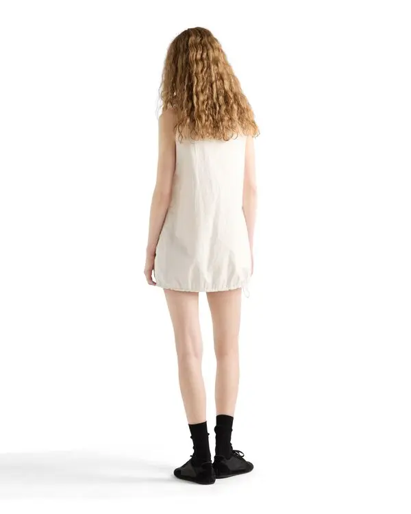 Prada Sleeveless Technical Pongé Mini-dress - Neutral