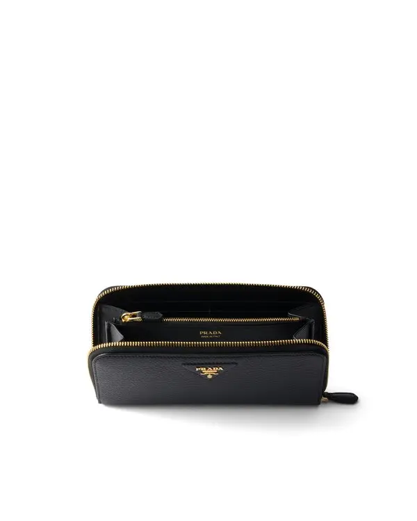 Prada Large Leather Wallet - Black