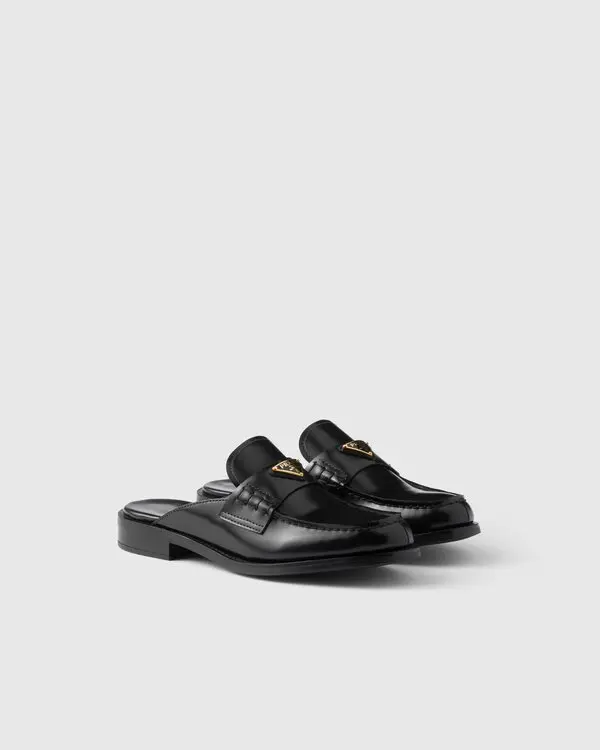 Prada Brushed Leather Mules