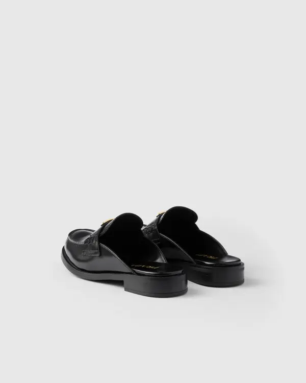 Prada Brushed Leather Mules