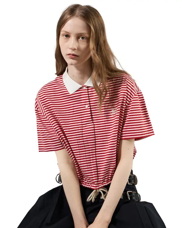 Prada Triped Jerey Polo Hirt