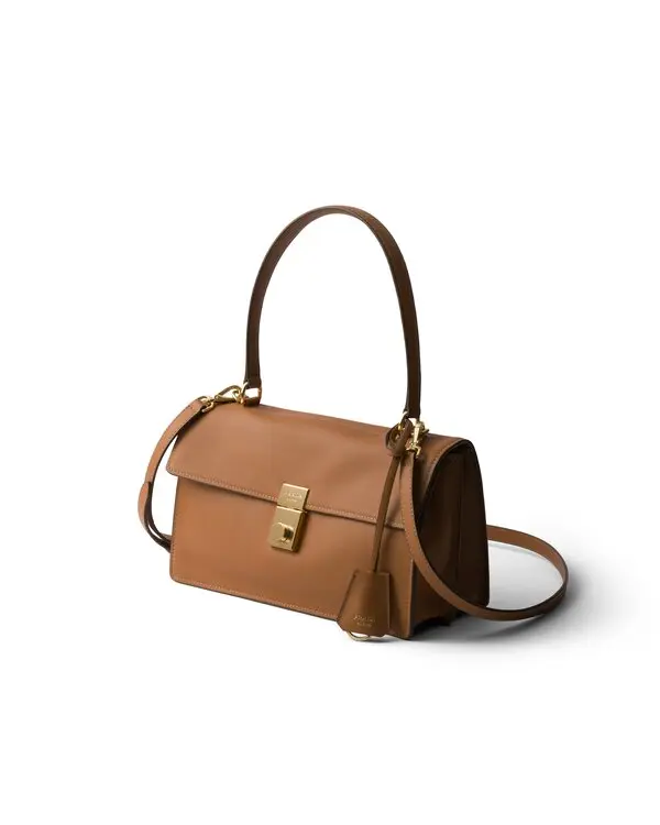 Prada Medium Leather Shoulder Bag - Brown