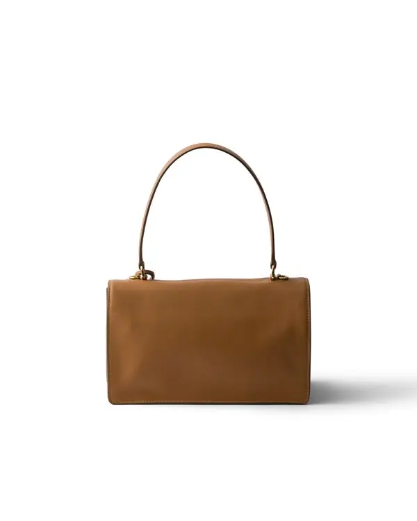Prada Medium Leather Shoulder Bag - Brown