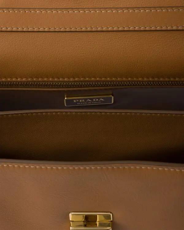Prada Medium Leather Shoulder Bag - Brown