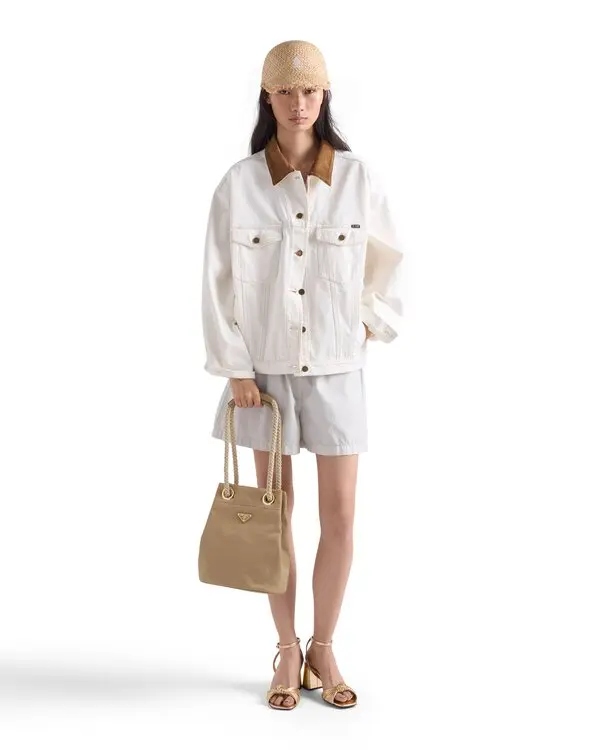 Prada Re-nylon Small Bucket Bag - Brown