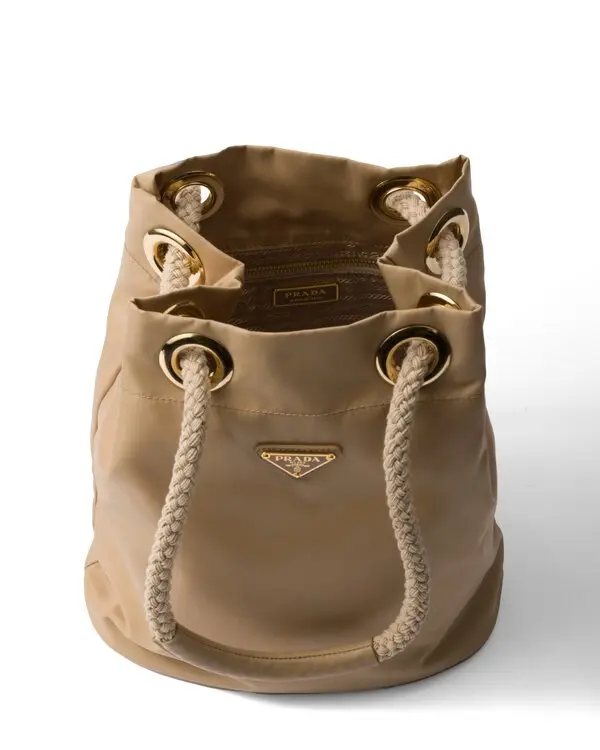 Prada Re-nylon Small Bucket Bag - Brown