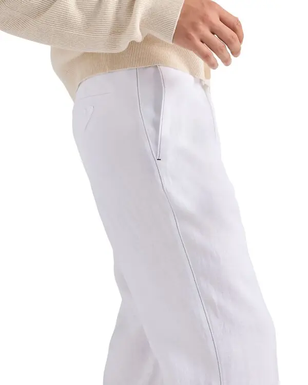 Prada Linen Wide Leg Pants - White