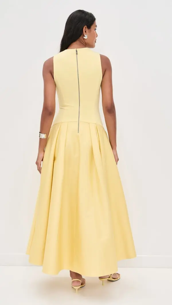 Alice + Olivia Adley Drop Waist Midi Dress In Butter - 60% Off |  Editorialist
