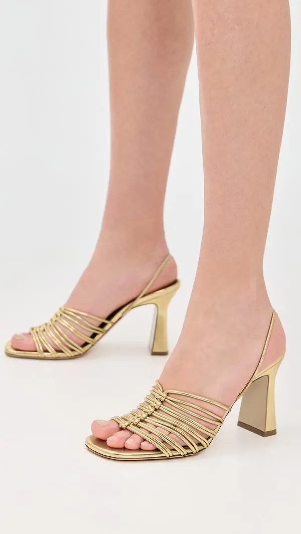 MARIA LUCA Melania Heeled Slingback Sandals