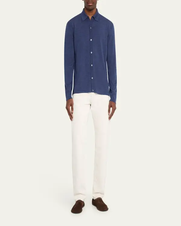 Bergdorf Goodman Wool Overshirt Cardigan - Blue