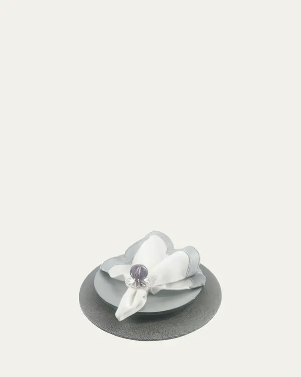NOMI K Embossed Vegan Leather Placemat With Silver Butterflies