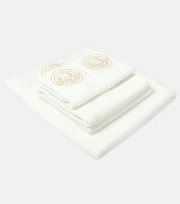 Versace Medusa Gala Set Of 5 Cotton Terry Towels - White