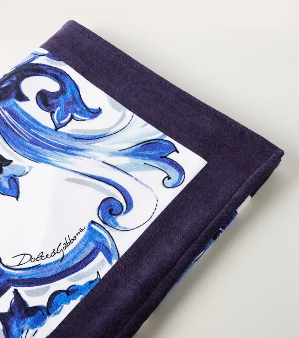 Dolce & Gabbana Majolica Cotton Terry Beach Towel