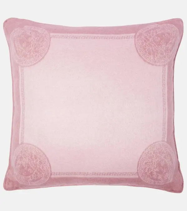 Versace Icon Medusa Silk And Cashmere Cushion - Pink