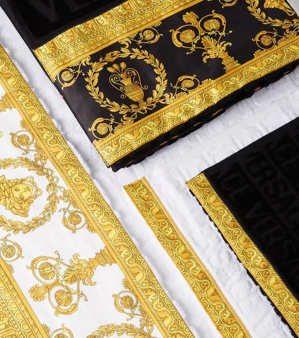 Versace Set Of 5 Cotton Terry Towels - White