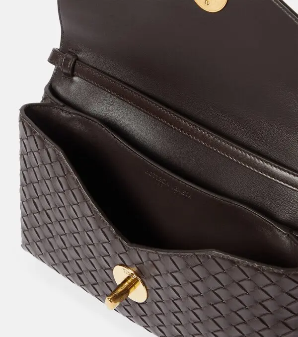 Bottega Veneta Knot Lock Intrecciato Leather Top-handle Bag - Brown