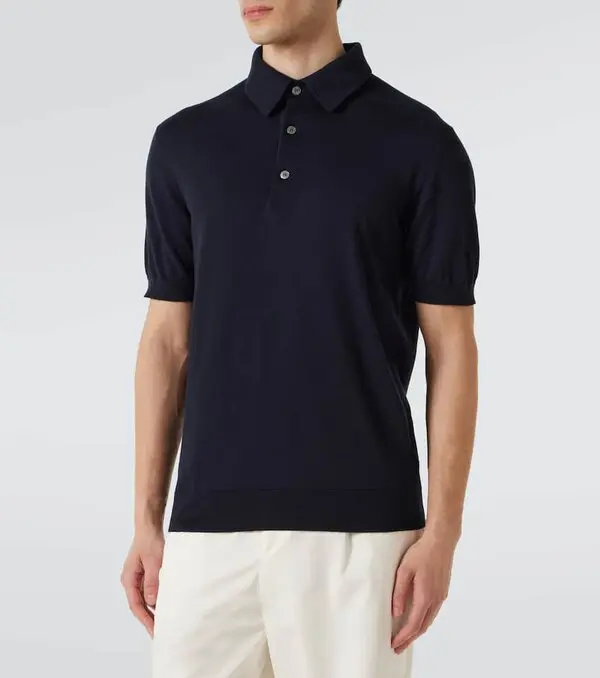Zegna Cotton Polo Shirt - Blue