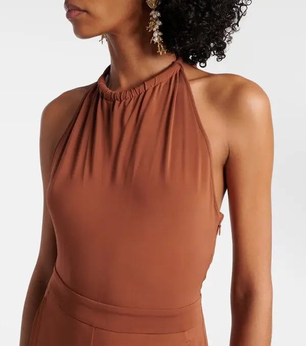 Max Mara Parsec Halterneck Jumpsuit - Brown
