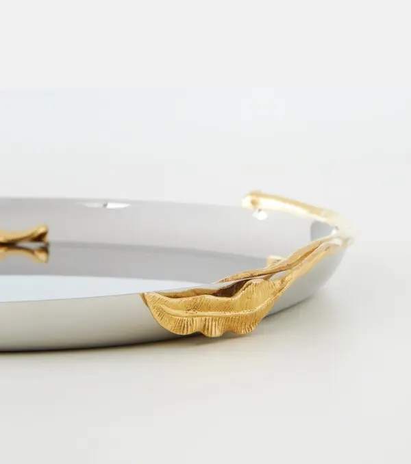 L'Objet Fern Medium 24kt Gold-plated Tray - Silver