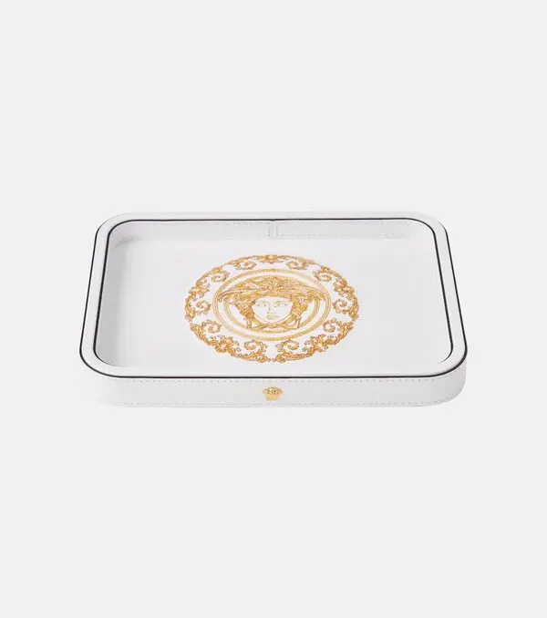 Versace Medusa Gala Big Leather Tray - White