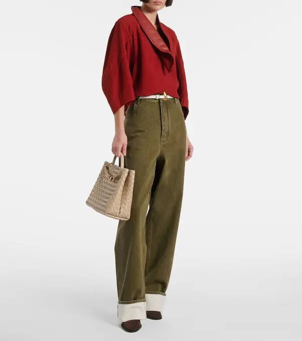 Bottega Veneta Andiamo Intrecciato Medium Leather Tote Bag - Beige