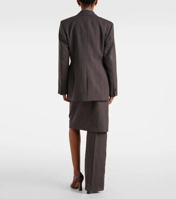 Bottega Veneta Striped Wool Blazer - Grey