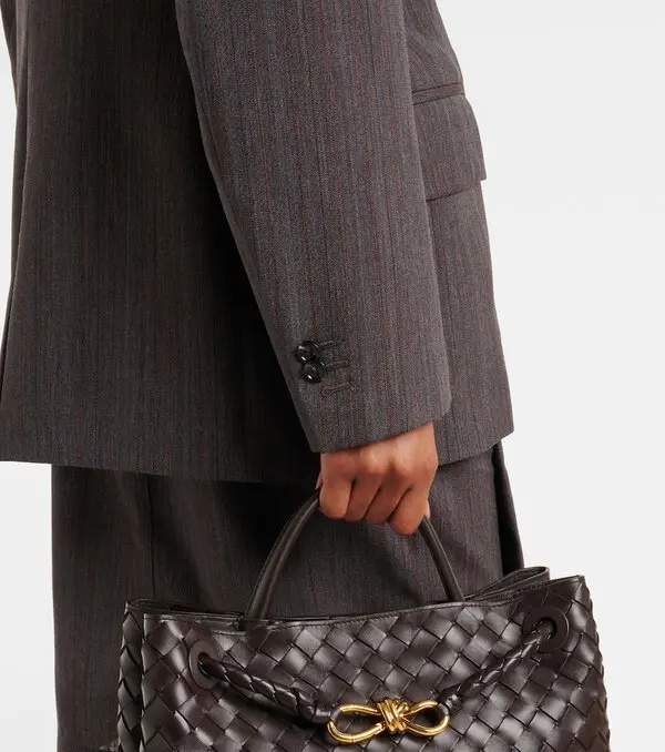 Bottega Veneta Striped Wool Blazer - Grey