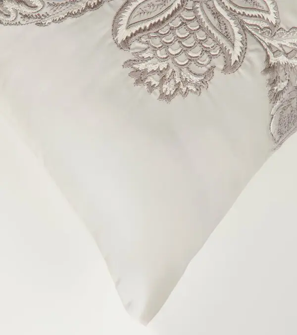 Etro Bloom Embroidered Cotton Cushion - Neutrals
